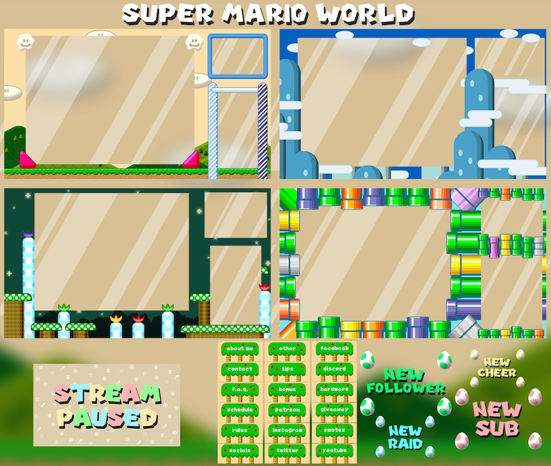 Super Mario Bros & World Stream Overlay Package - Etsy Australia