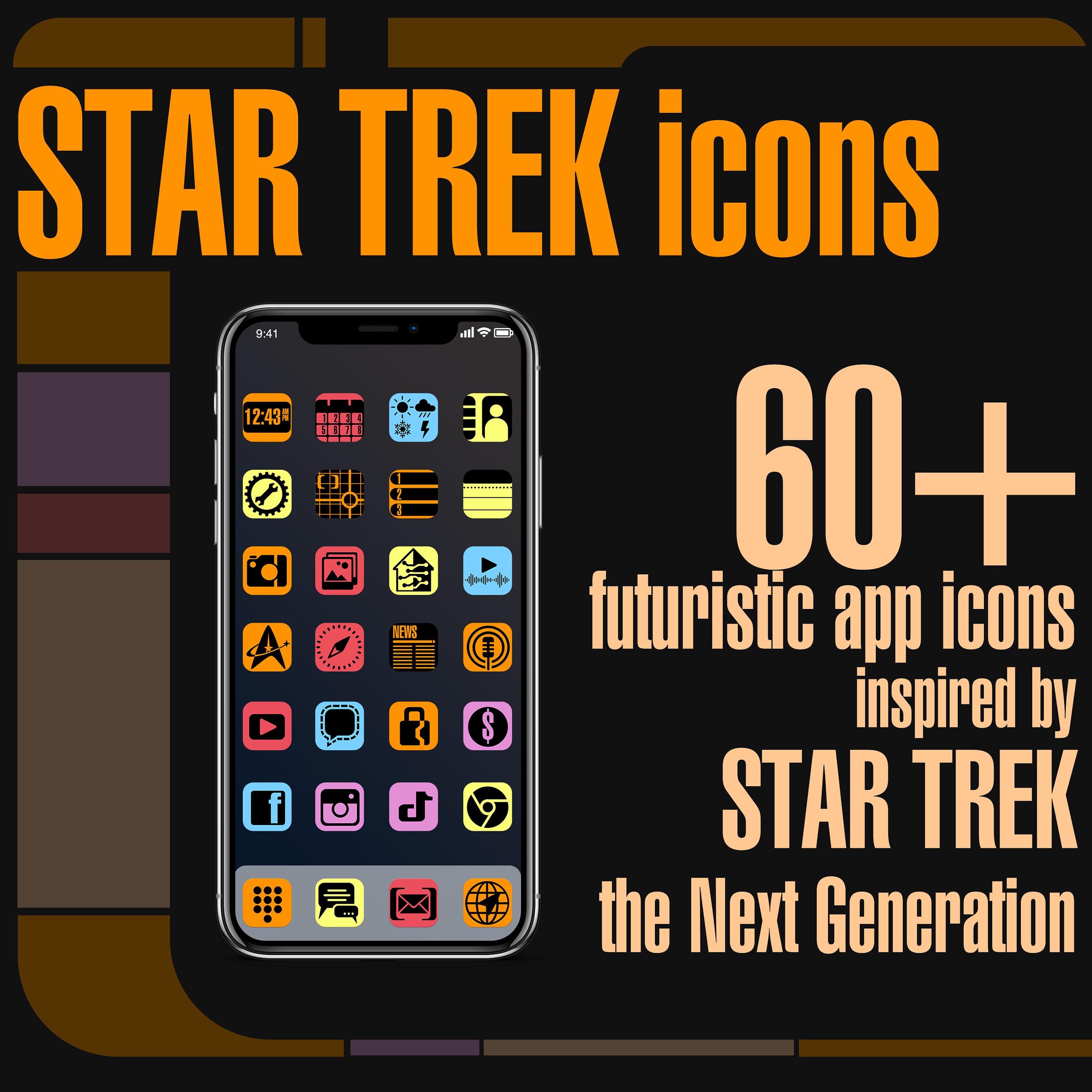 Futuristic science fiction icons for iphone and android apps | Etsy