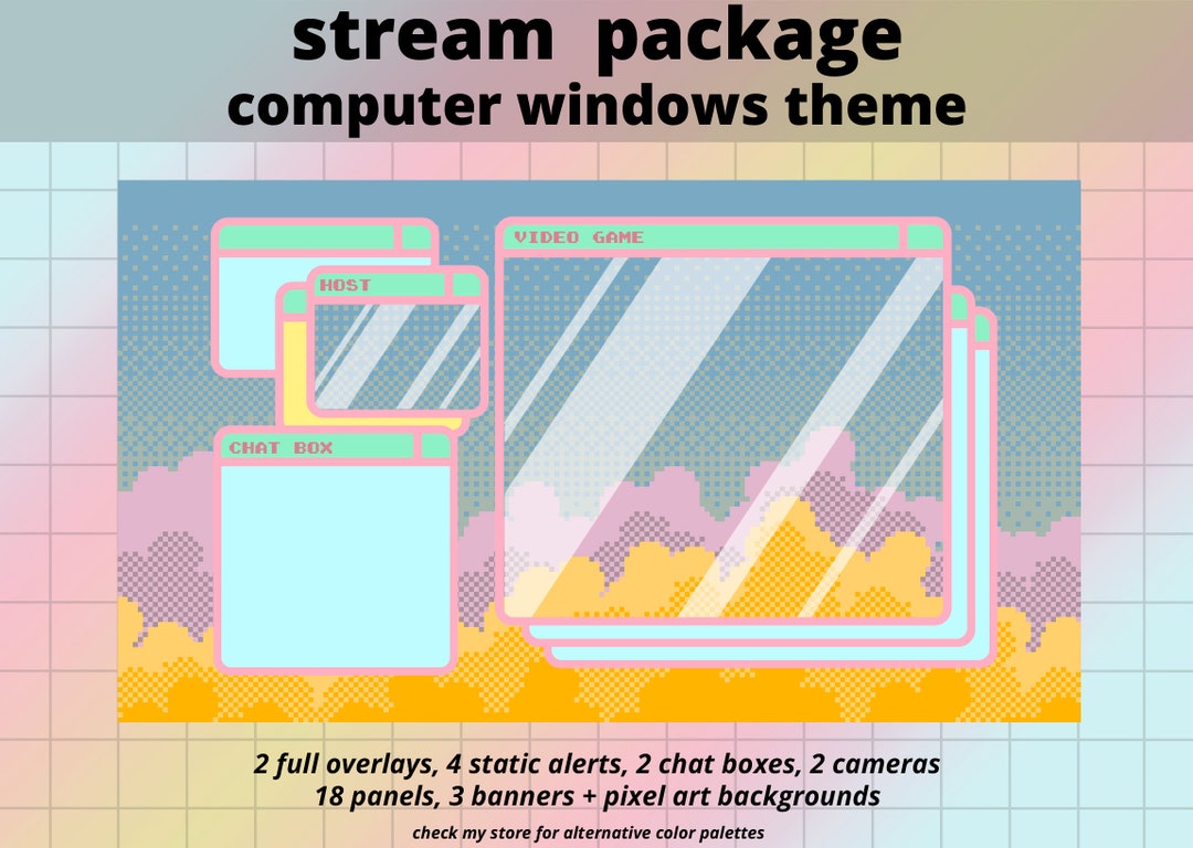 Stream Package Twitch Overlay / Computer Windows Theme / Neon - Etsy