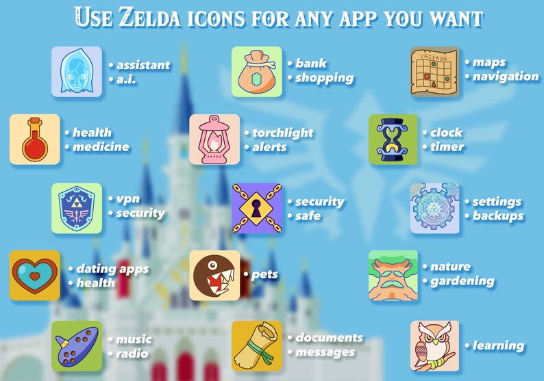 The Legend of Zelda Icons for Smartphone Apps - Etsy