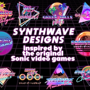 Synthwave/outrun Designs and Logos // Inspired by Sonic the Hedgehog - Etsy