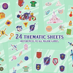 Pack of Printable Stickers -- the Legend of Zelda -- for Phone, Laptop ...