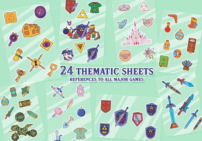 Pack of Printable Stickers -- the Legend of Zelda -- for Phone, Laptop ...