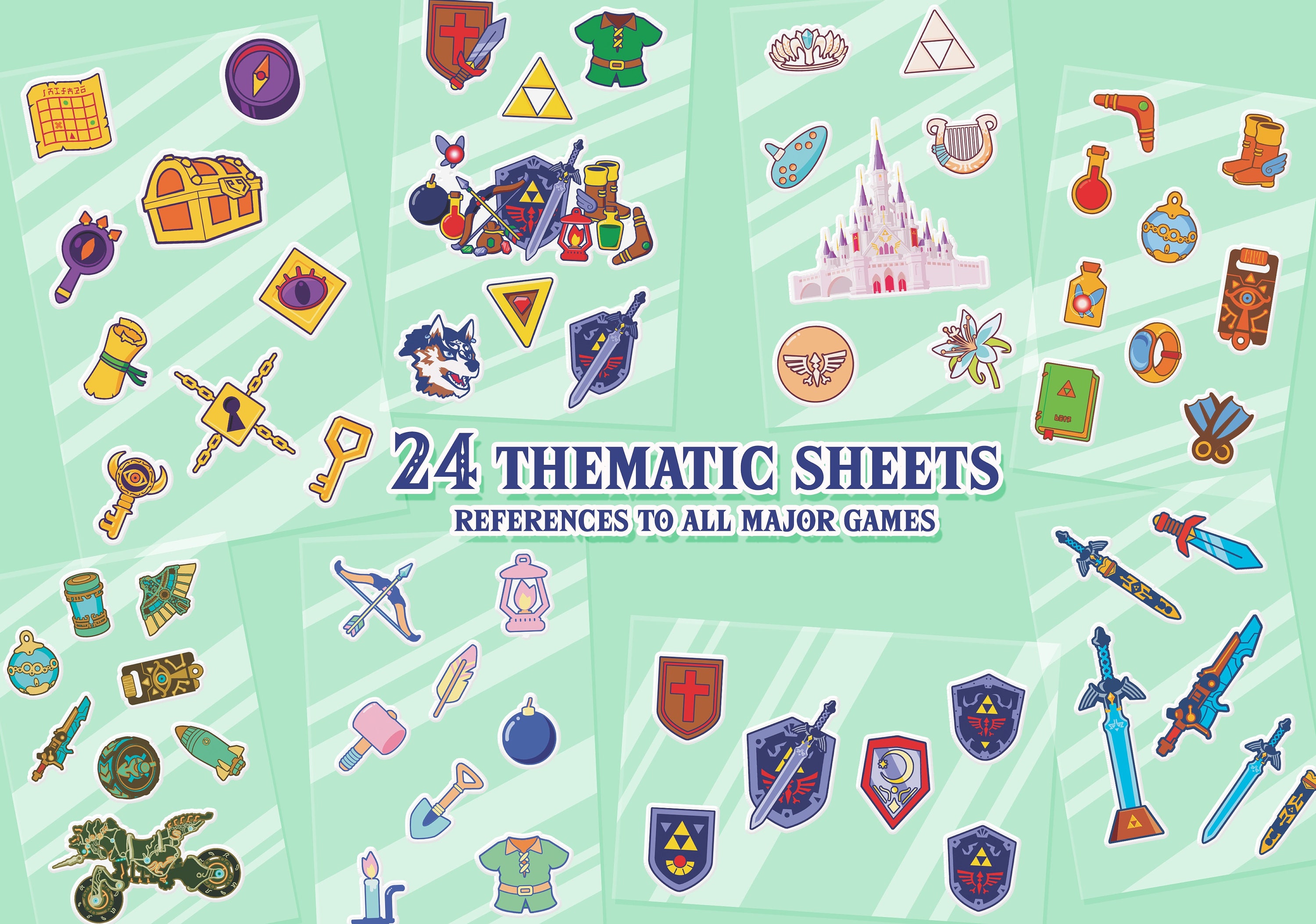 Pack of Printable Stickers -- the Legend of Zelda -- for Phone, Laptop ...