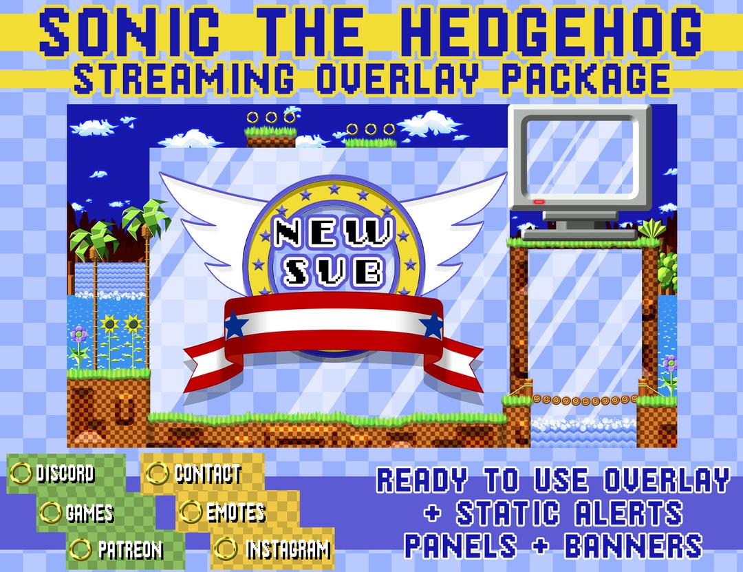 Sonic the Hedgehog Streaming Overlay Package - Etsy