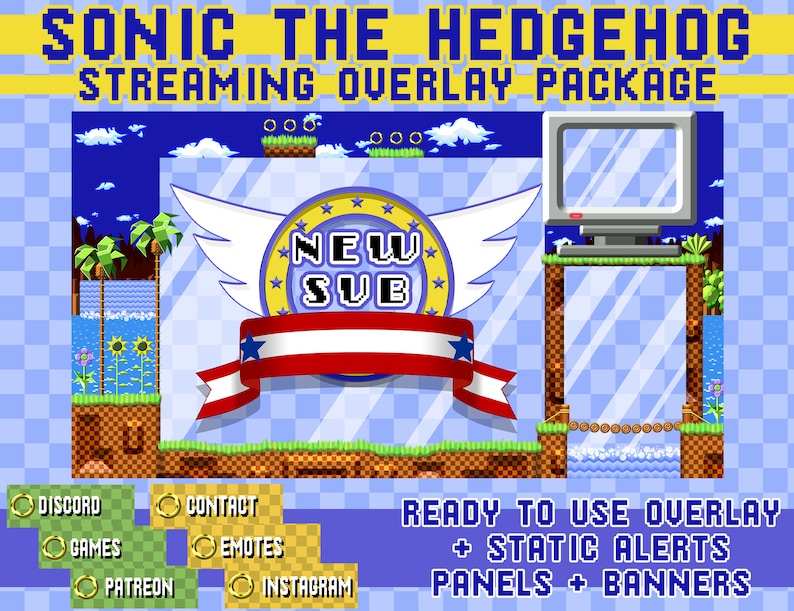 Sonic the Hedgehog Streaming Overlay Package - Etsy