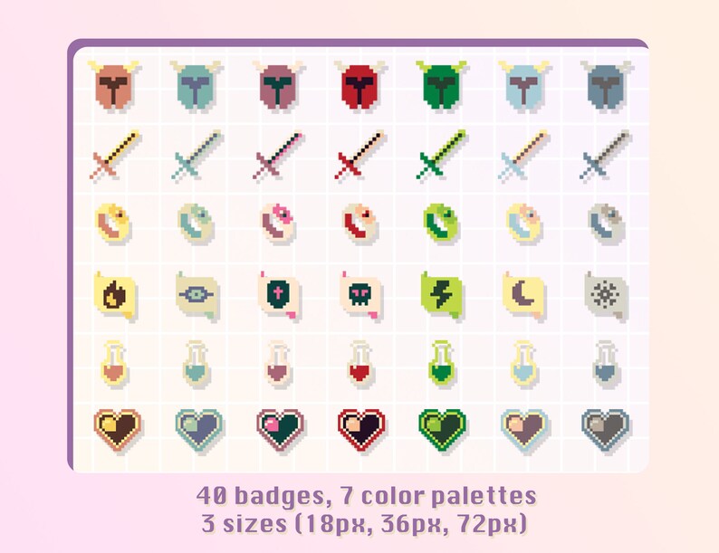 8 Bit RPG Inventory Twitch Badges - Etsy