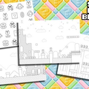 Super Mario Bros. Coloring Pages - Etsy