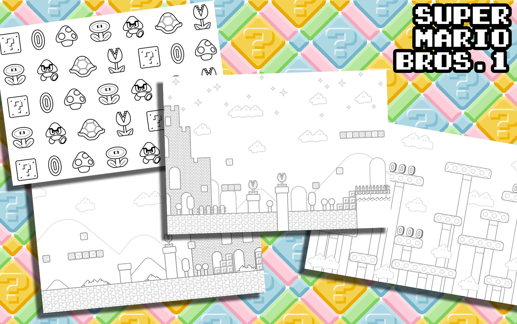 Super Mario Bros. Coloring Pages - Etsy