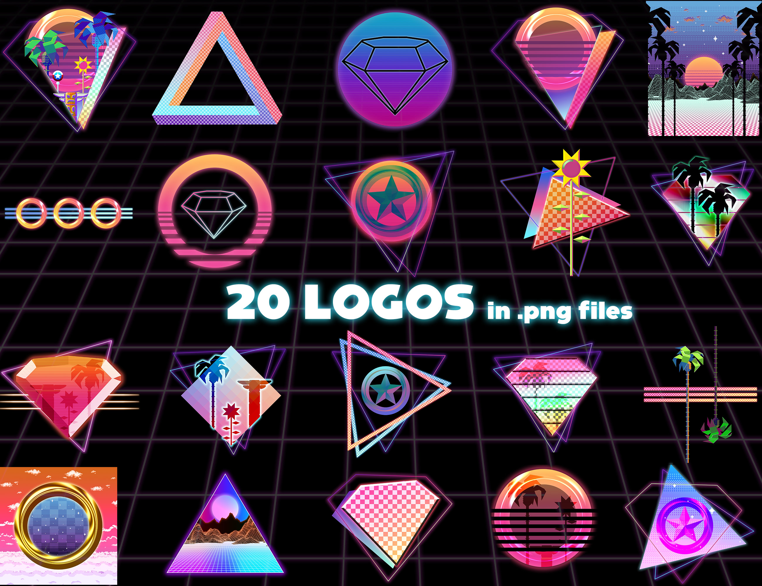 Synthwave/outrun Designs and Logos // Inspired by Sonic the Hedgehog - Etsy