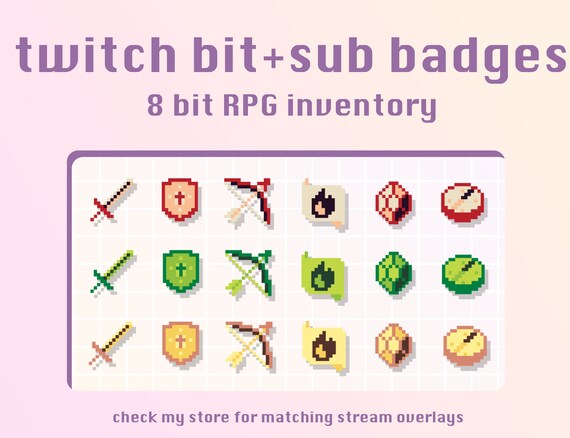 8 Bit RPG Inventory Twitch Badges - Etsy