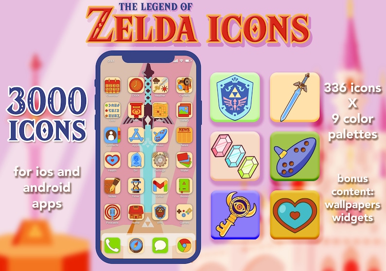 The Legend of Zelda Icons for Smartphone Apps - Etsy UK