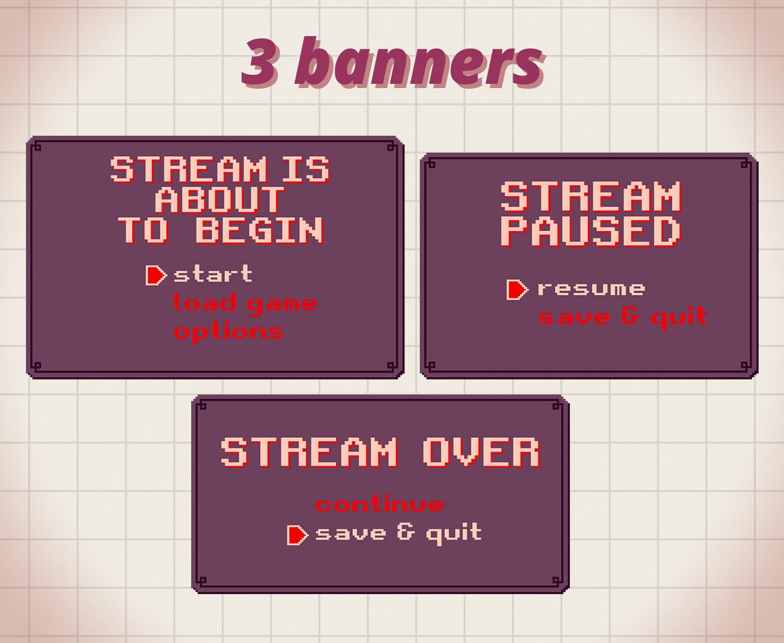 Stream Package Twitch Overlay / 8 Bit RPG Inventory Video Game - Etsy