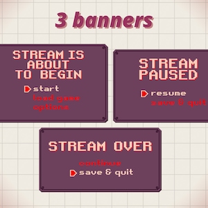 Stream Package Twitch Overlay / 8 Bit RPG Inventory Video Game Theme ...