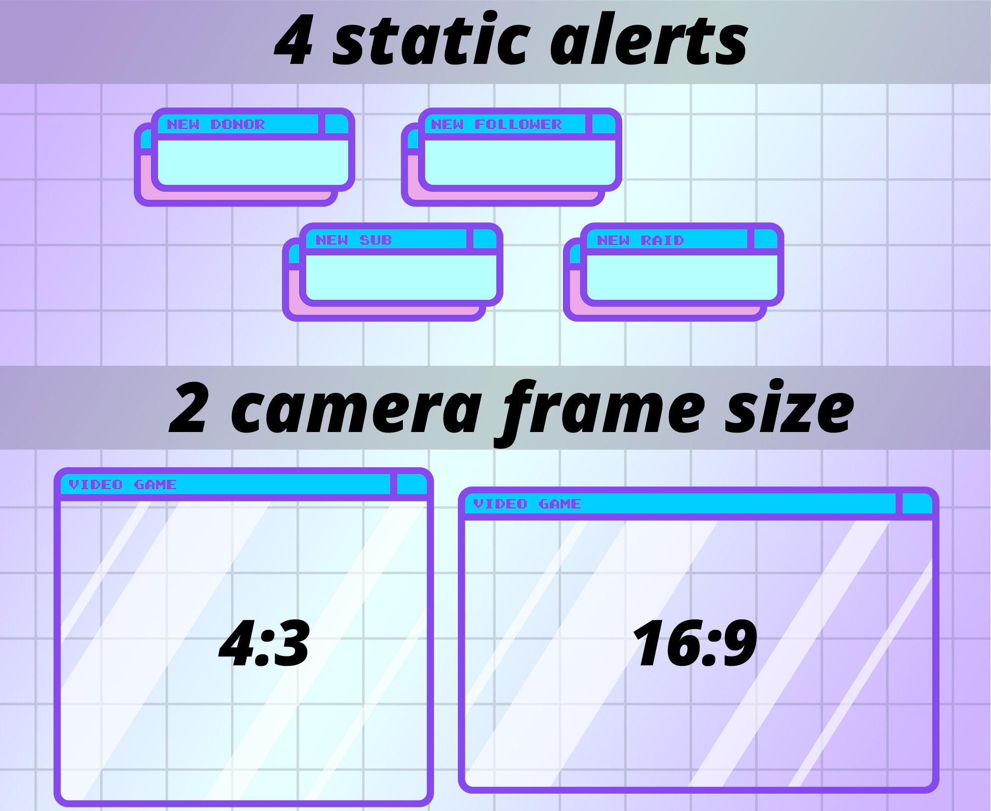 Stream Package Twitch Overlay / Computer Windows Theme / Blue Violet - Etsy