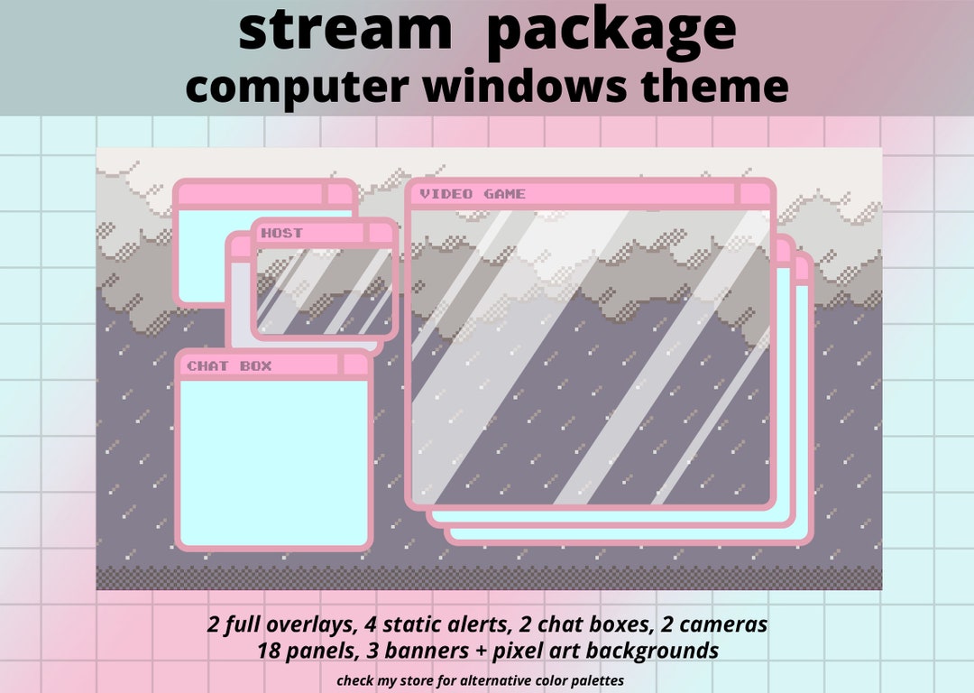 Stream Package Twitch Overlay / Computer Windows Theme / - Etsy