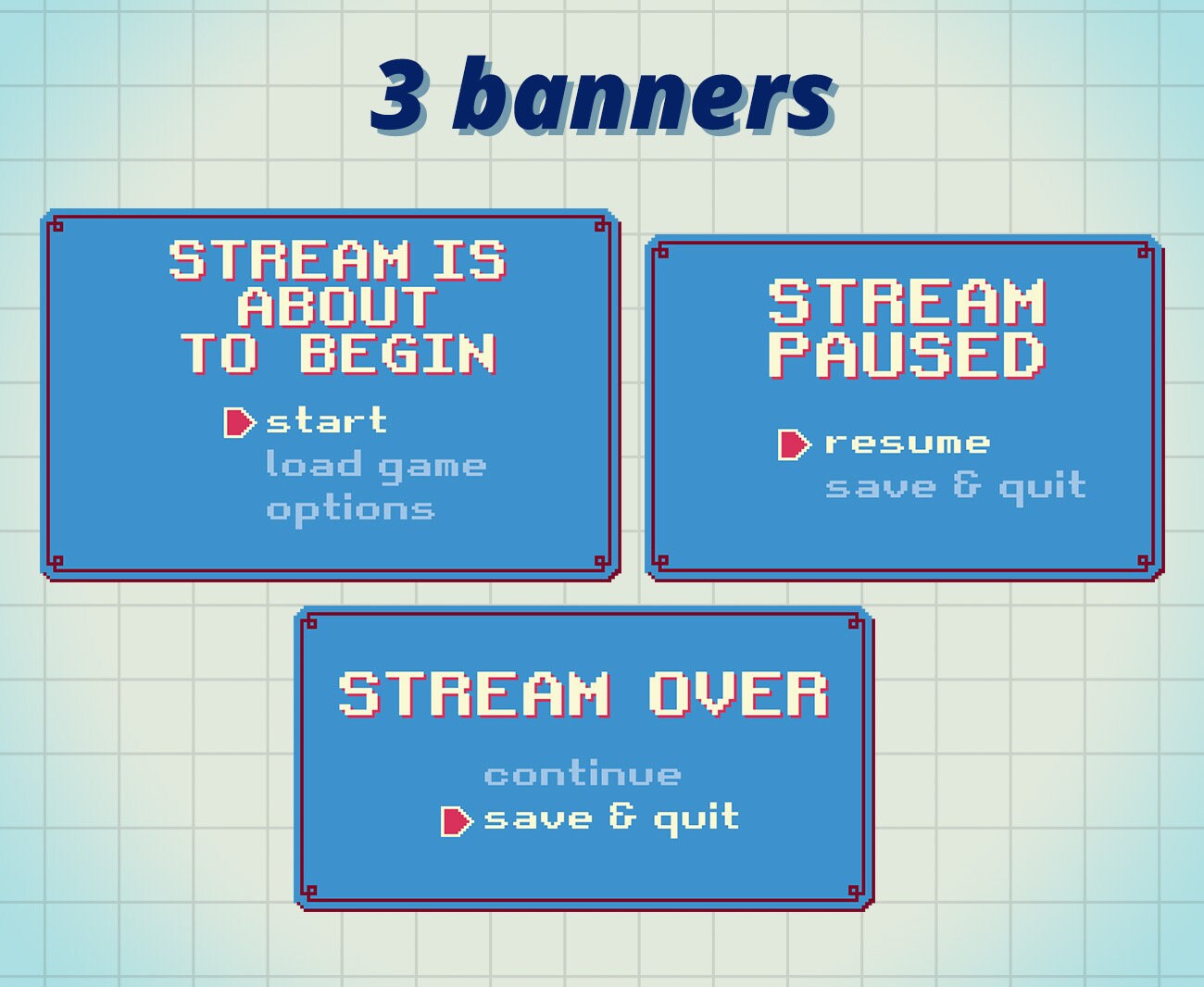 Stream Package Twitch Overlay / 8 Bit RPG Inventory Video Game Theme ...