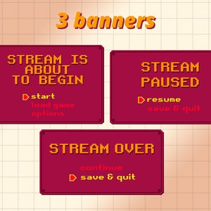 Stream Package Twitch Overlay / 8 Bit RPG Inventory Video Game Theme ...