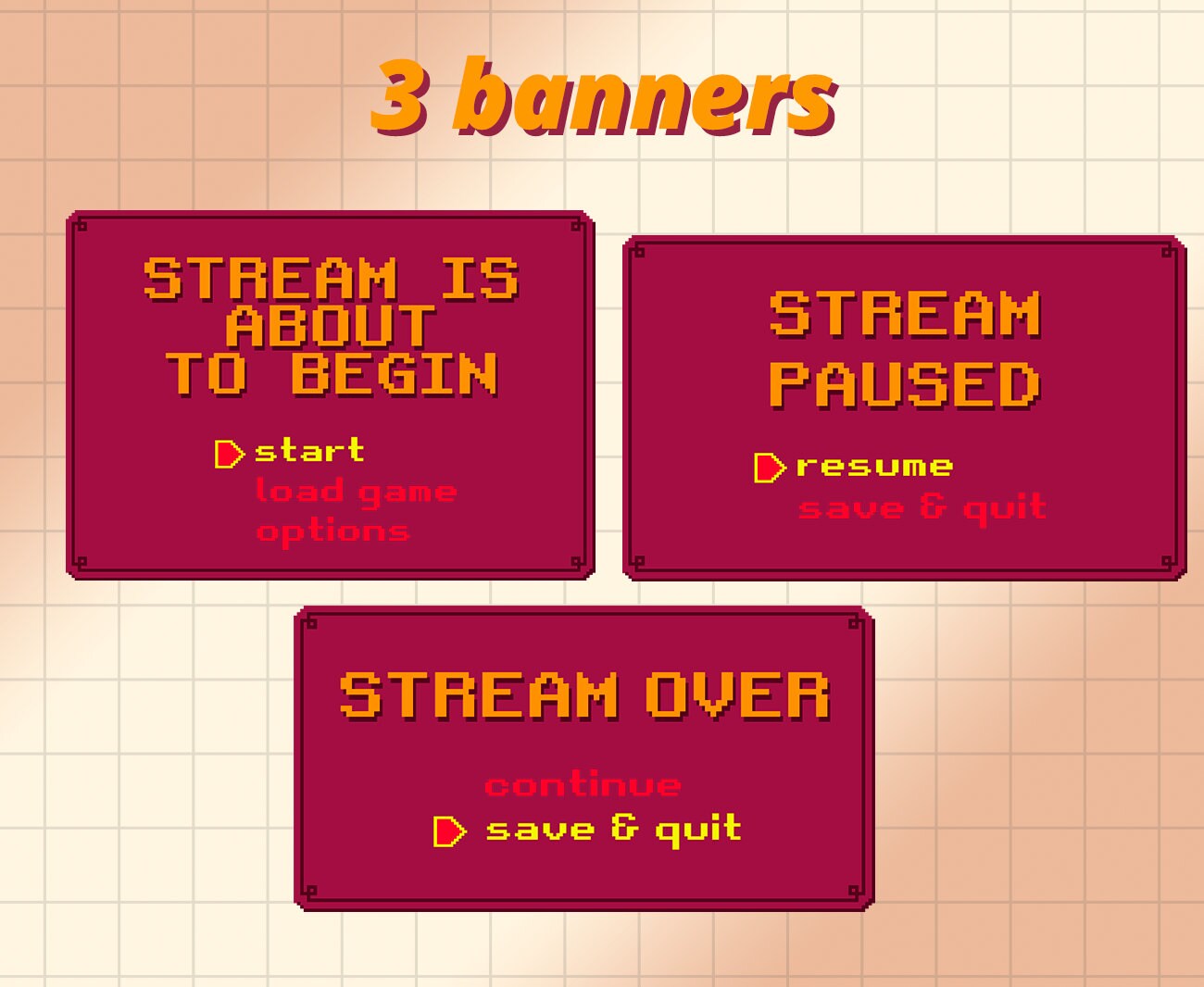 Stream Package Twitch Overlay / 8 Bit RPG Inventory Video Game Theme ...