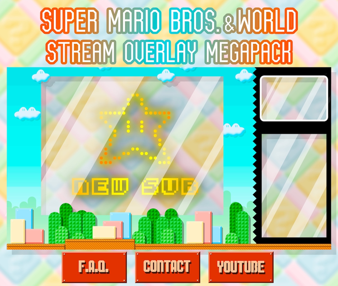 Super Mario Bros & World Stream Overlay Package - Etsy