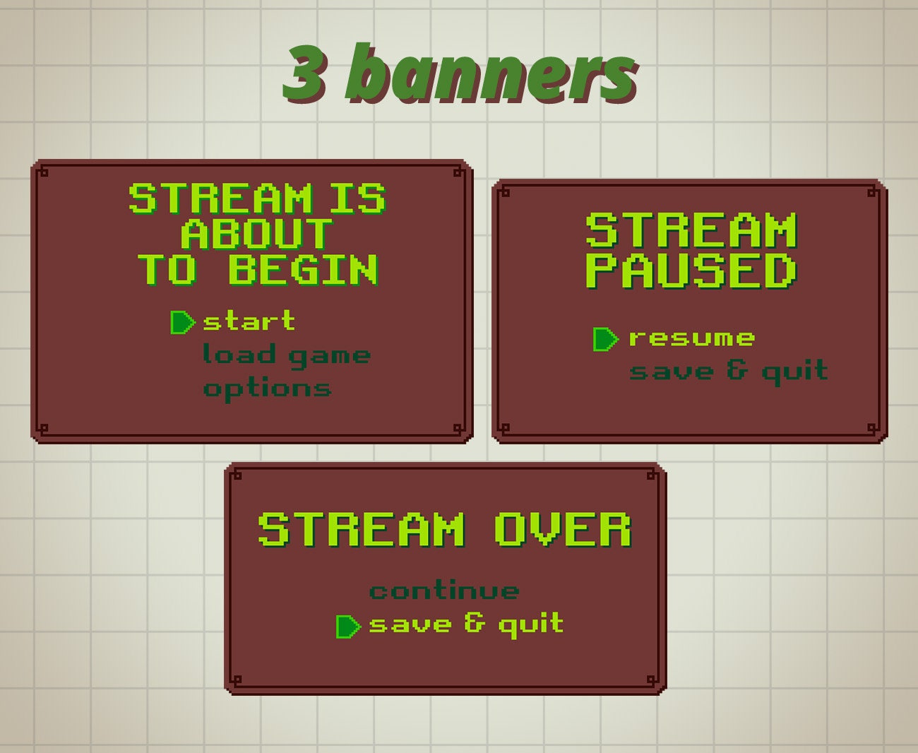 Stream Package Twitch Overlay / 8 Bit RPG Inventory Video Game Theme ...
