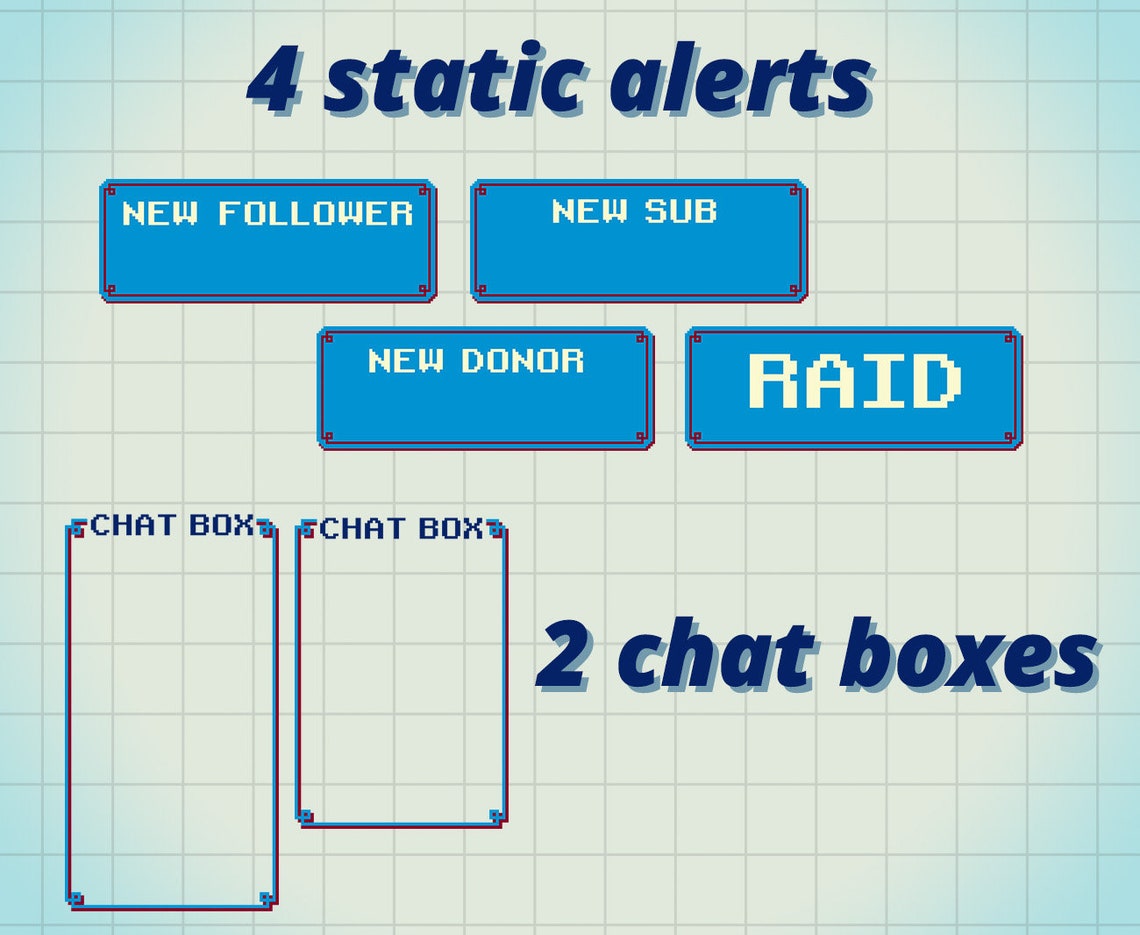 Stream Package Twitch Overlay / 8 Bit RPG Inventory Video Game Theme ...