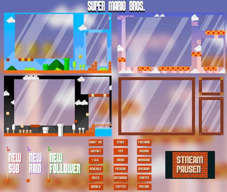 Super Mario Bros & World Stream Overlay Package - Etsy Ireland