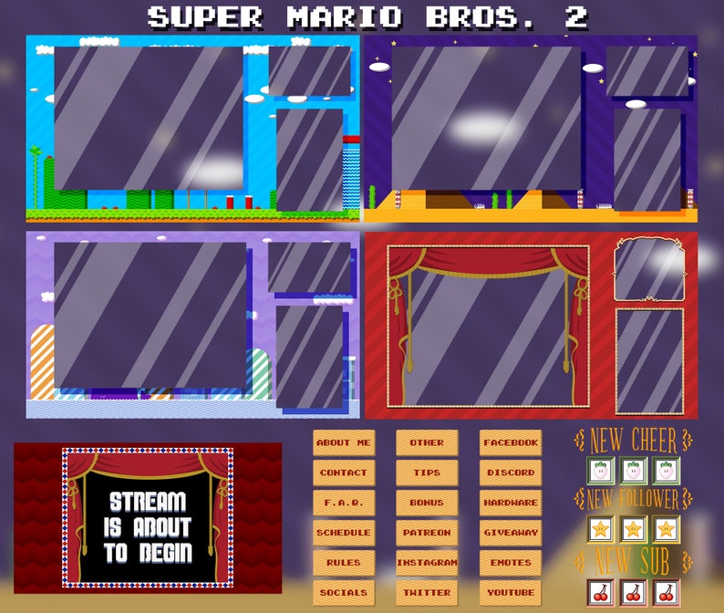 Super Mario Bros & World Stream Overlay Package - Etsy