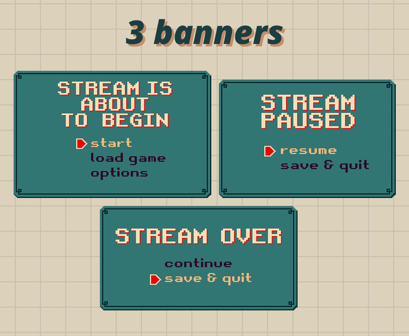 Stream Package Twitch Overlay / 8 Bit RPG Inventory Video Game Theme ...