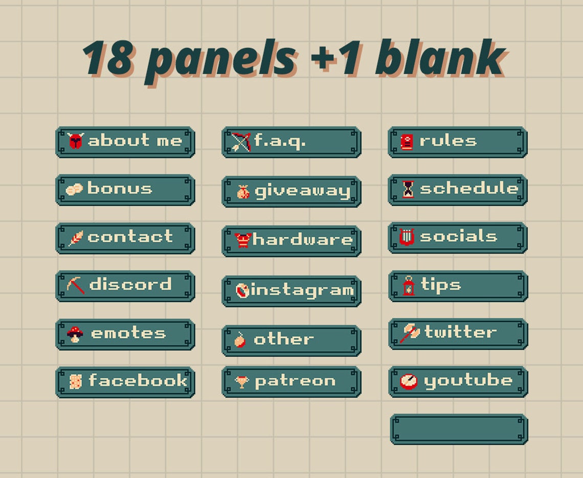 Stream Package Twitch Overlay / 8 Bit RPG Inventory Video Game - Etsy