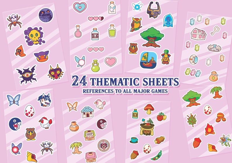 Pack of Printable Stickers -- the Legend of Zelda -- for Phone, Laptop ...
