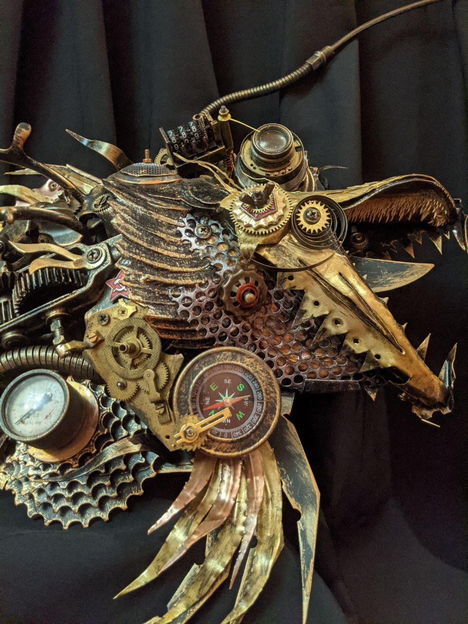 Steampunk Gold Fish Demon, Fish on the Wall. (to Order, From Three Week ...