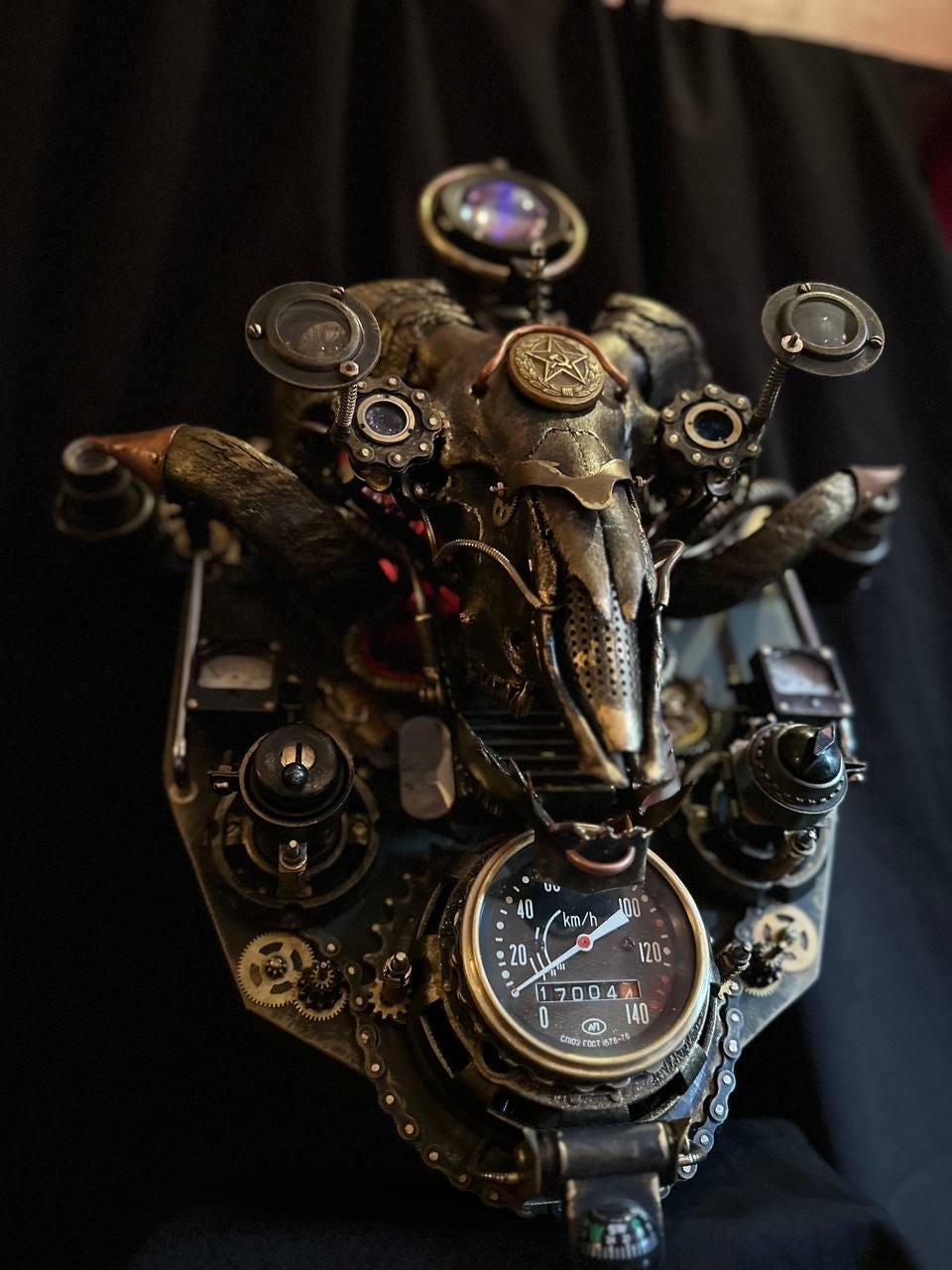 Ram Skull Sculpture, Steampunk Style Golden Skull - Etsy
