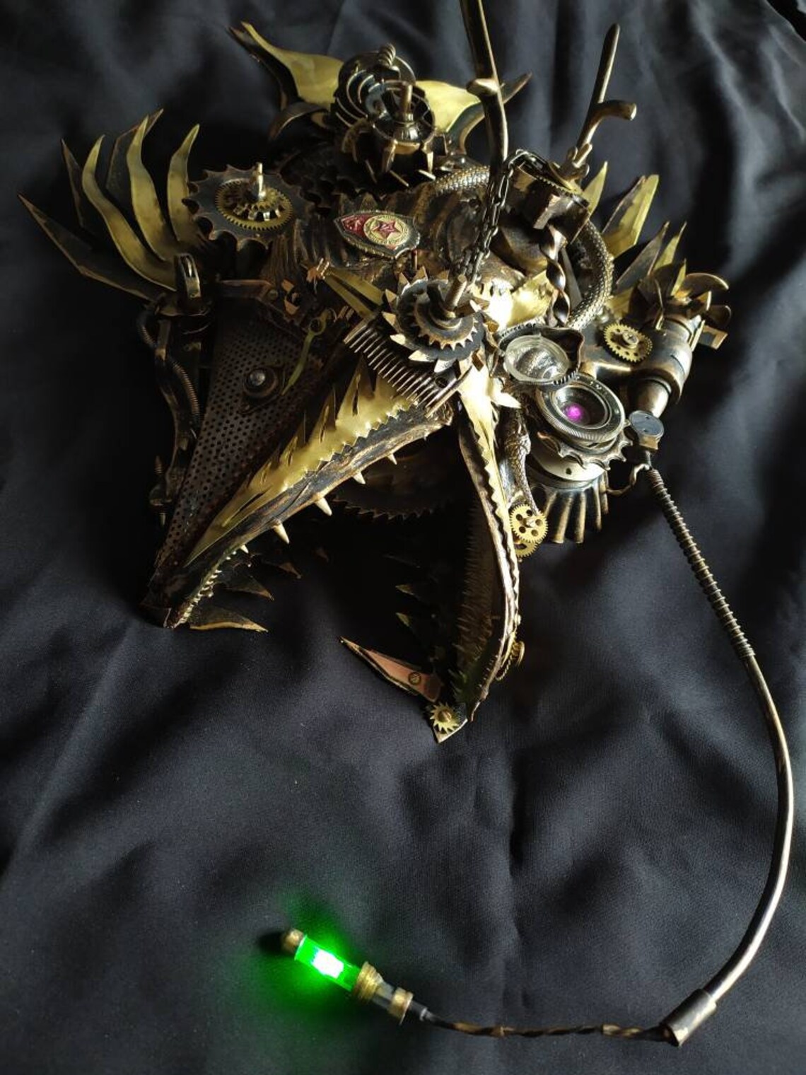 Metal Fish Sculpture With Natural Jaws to Order, From Three Week - Etsy