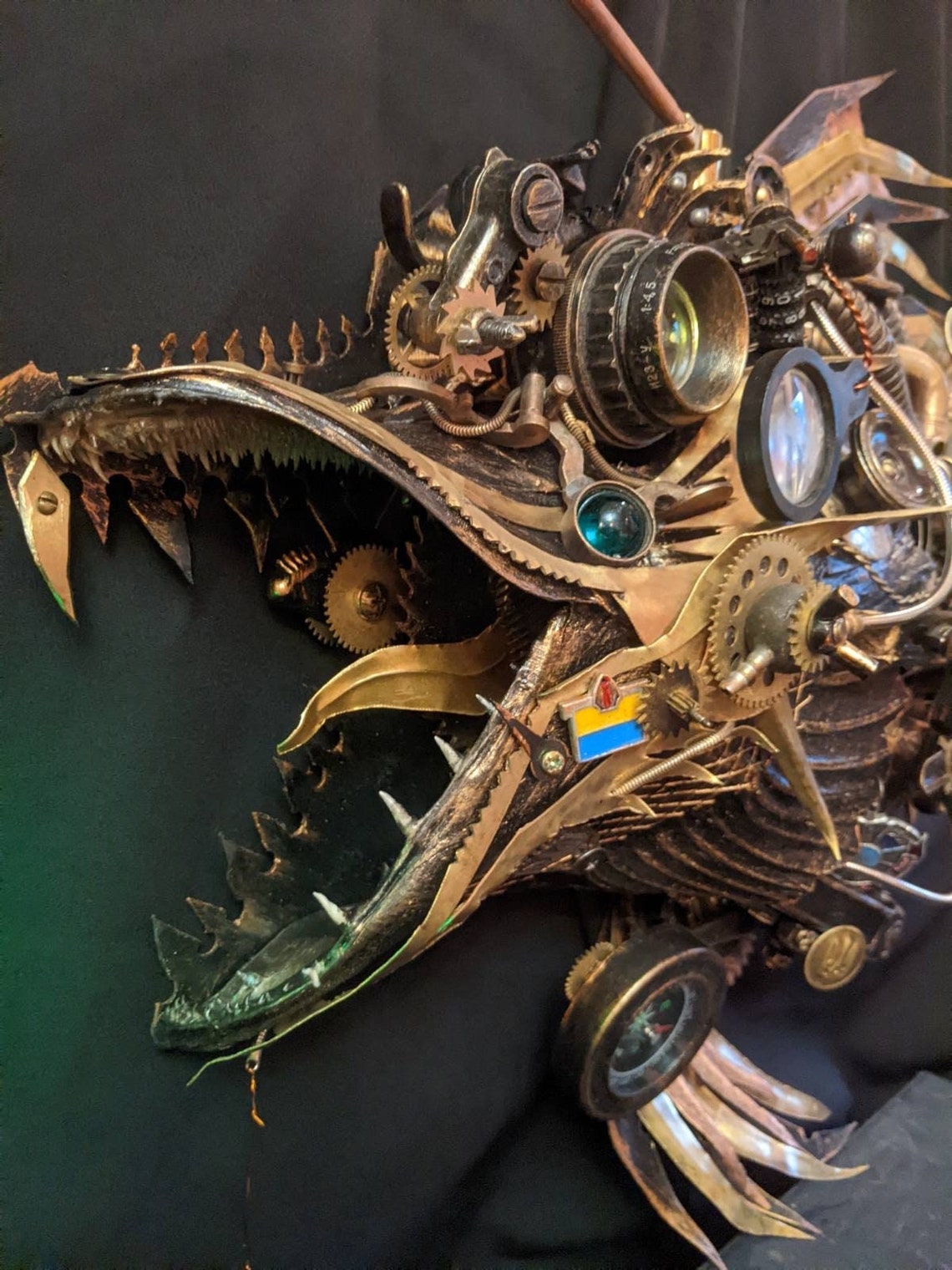 Steampunk Gold Fish Demon, Fish on the Wall. (to Order, From Three Week ...