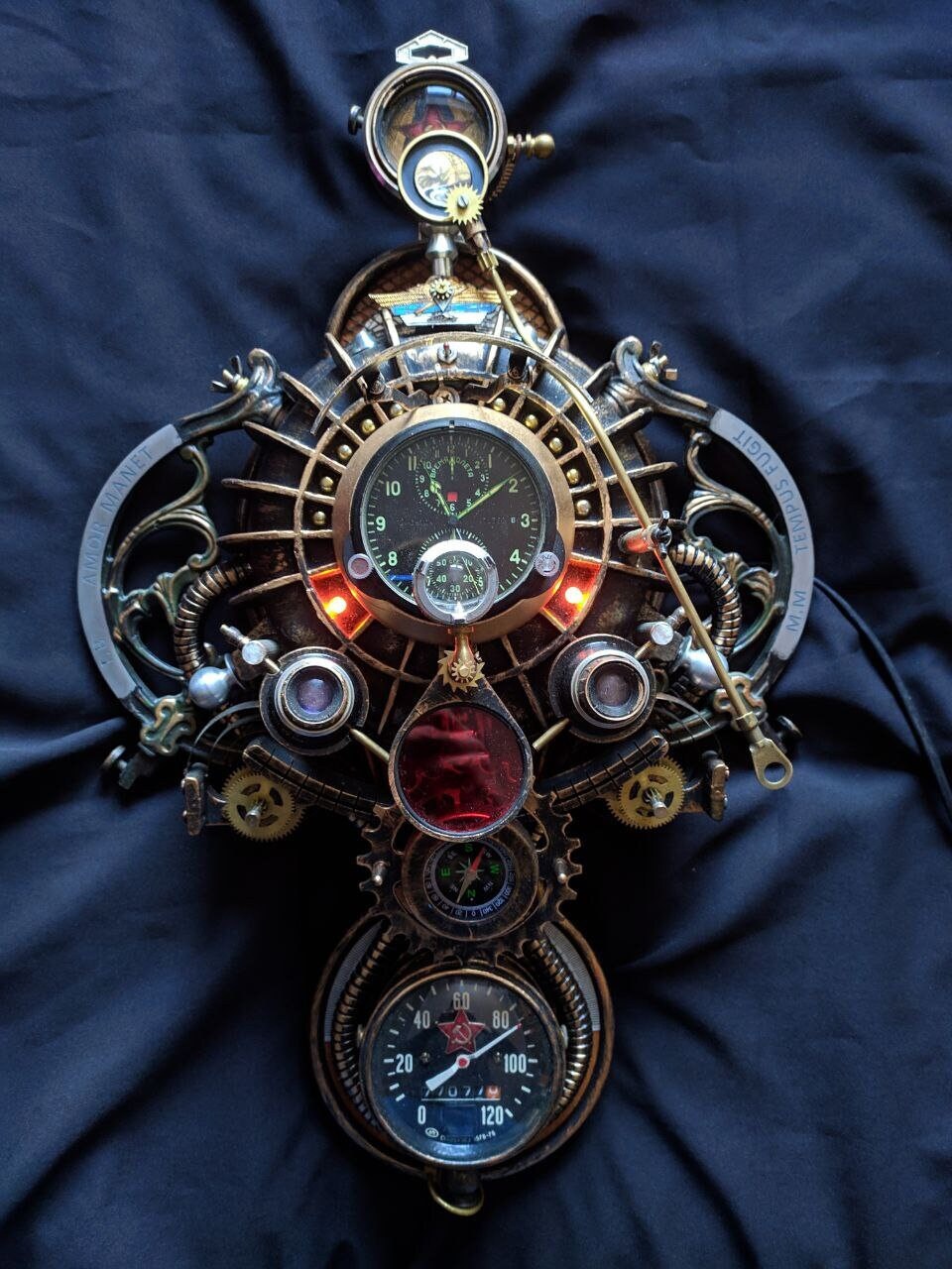 Unique Handmade Wall Clock From Rare Military Clock Steampunk - Etsy