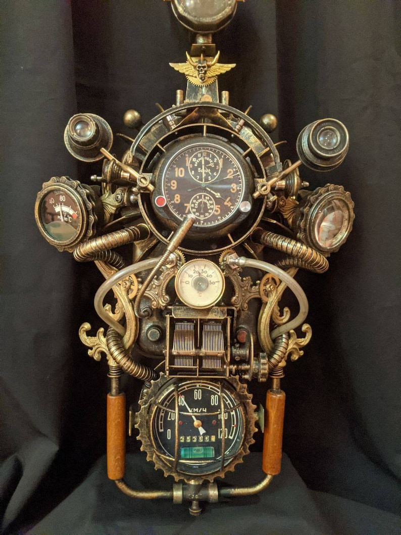 Handmade Steampunk Wall Clock: Retro Soviet-inspired Timekeeping ( ON ...