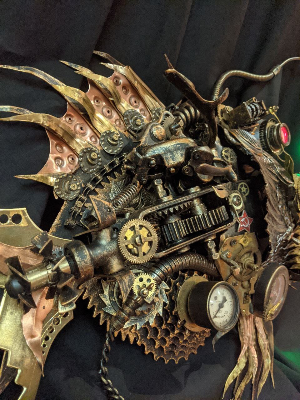 Steampunk Gold Fish Demon, Fish on the Wall. (to Order, From Three Week ...