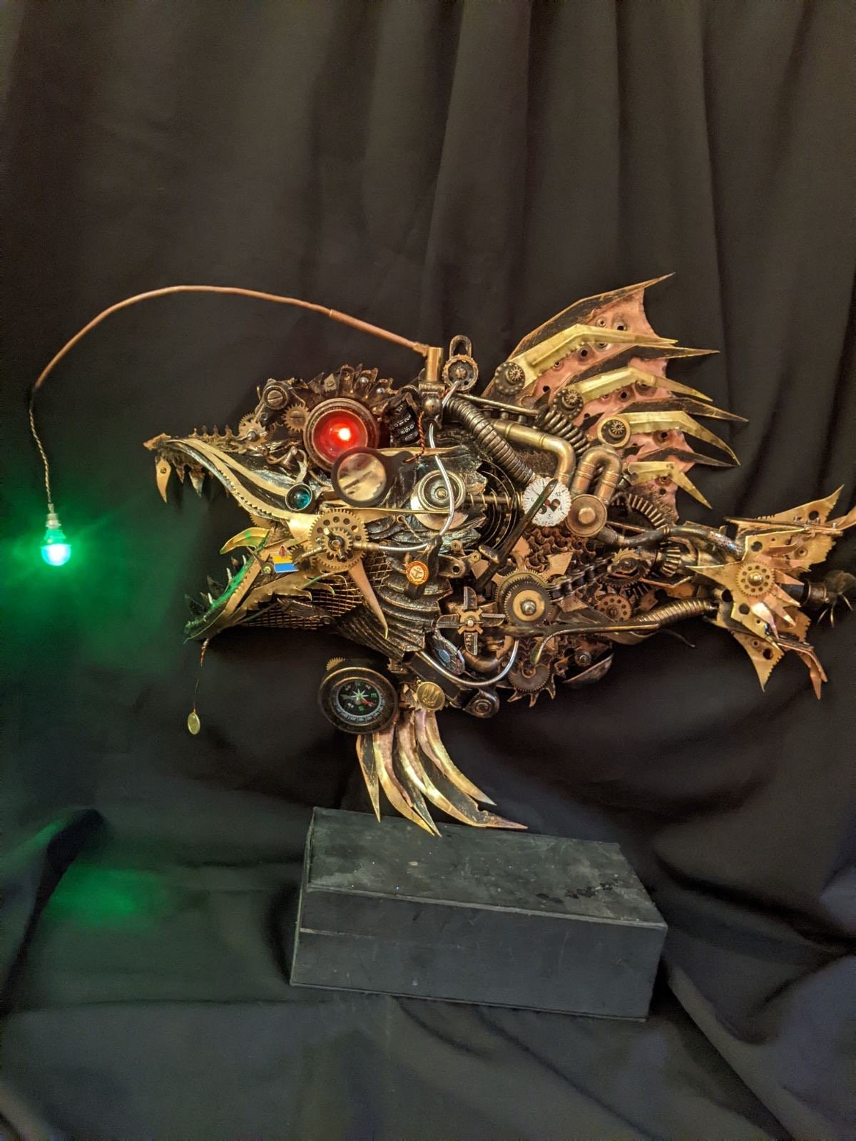 Steampunk Gold Fish Demon, Fish on the Wall. to Order, From Three Week ...