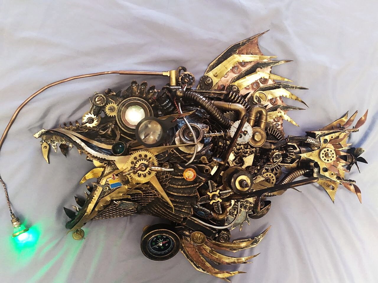 Steampunk Gold Fish Demon, Fish on the Wall. to Order, From Three Week ...