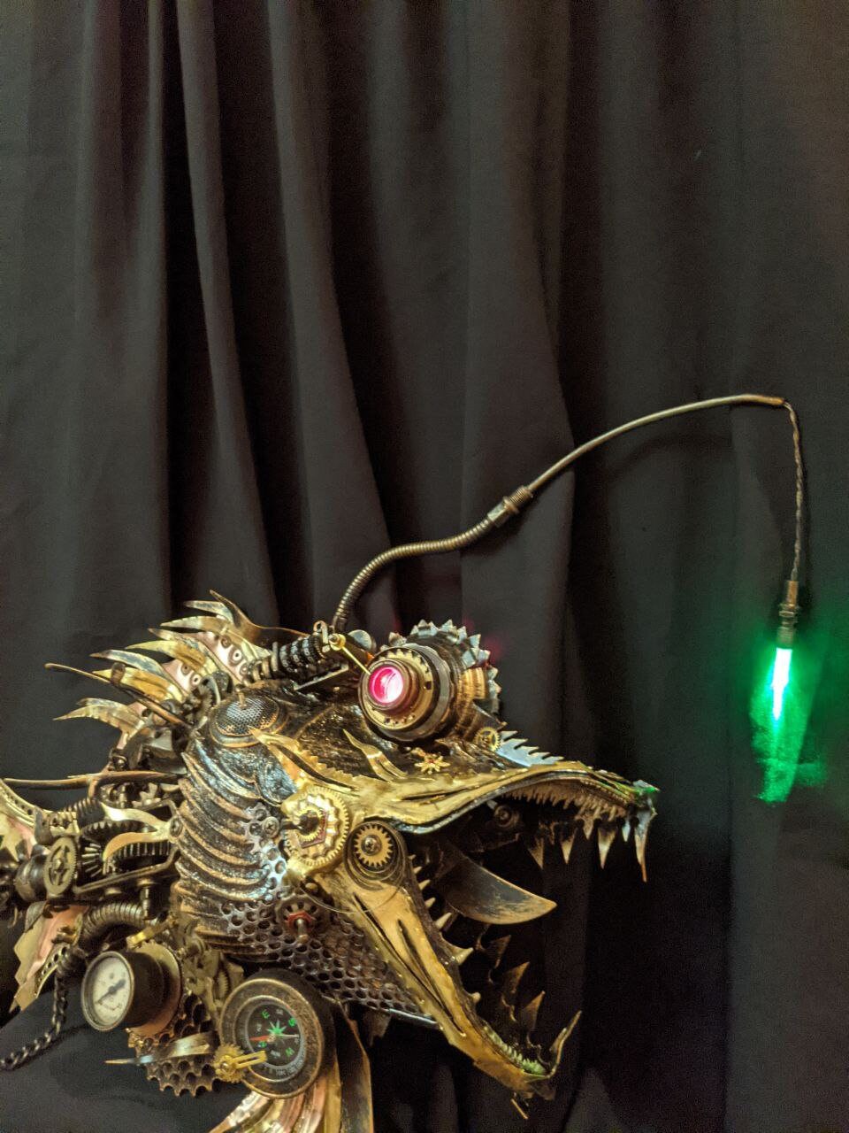 Steampunk Gold Fish Demon, Fish on the Wall. (to Order, From Three Week ...