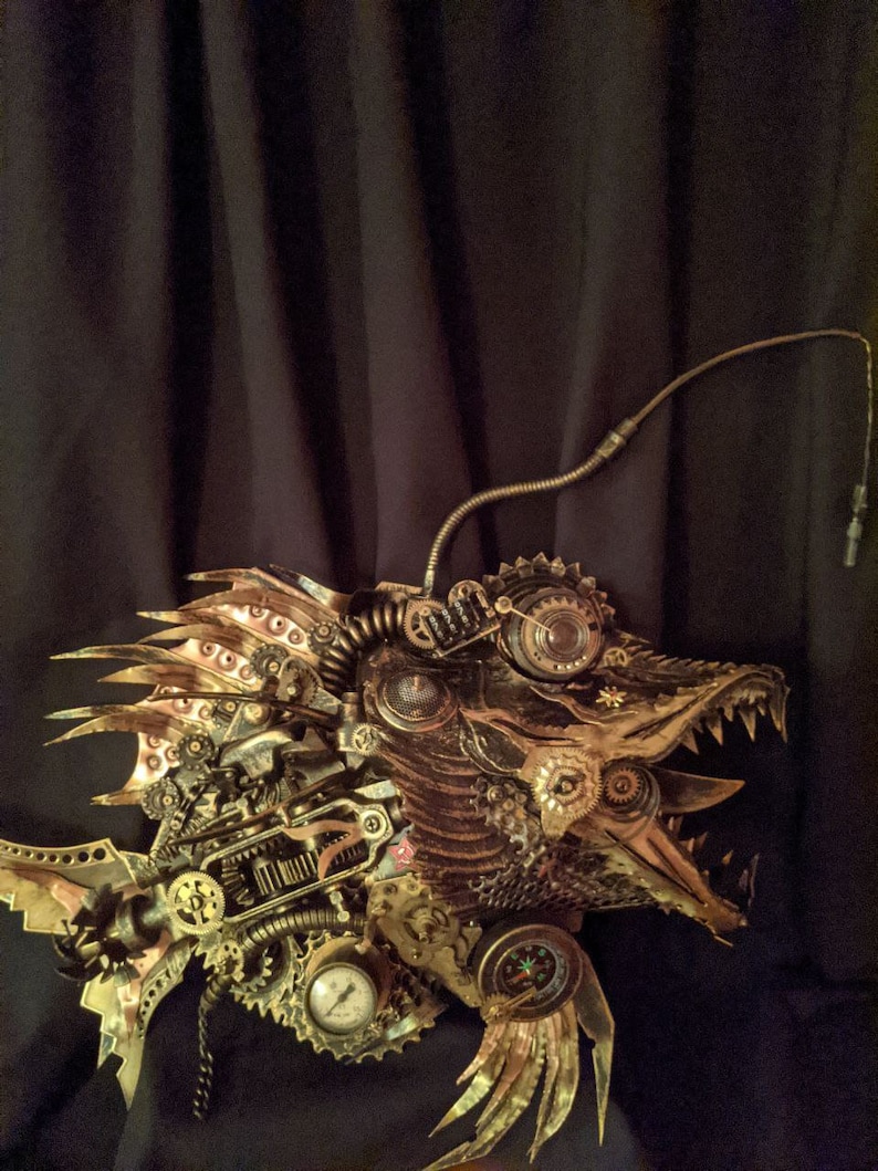 Steampunk Gold Fish Demon Fish on the Wall. to Order From - Etsy