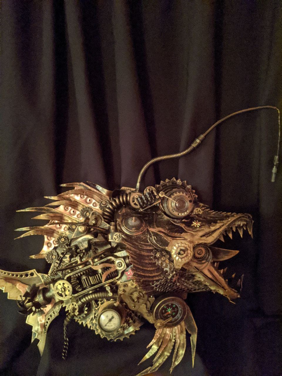 Steampunk Gold Fish Demon, Fish on the Wall. (to Order, From Three Week ...