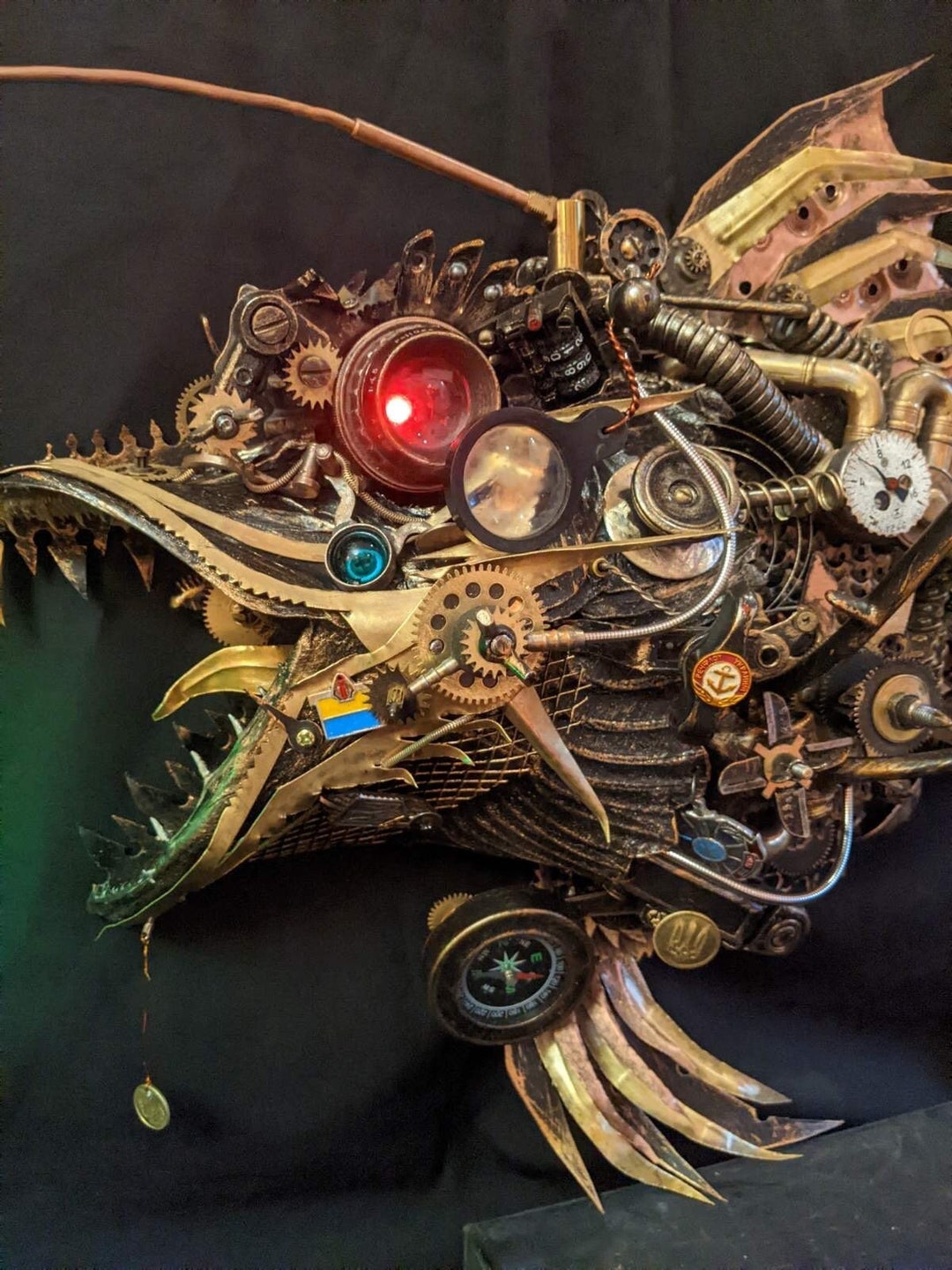 Steampunk Gold Fish Demon, Fish on the Wall. (to Order, From Three Week ...