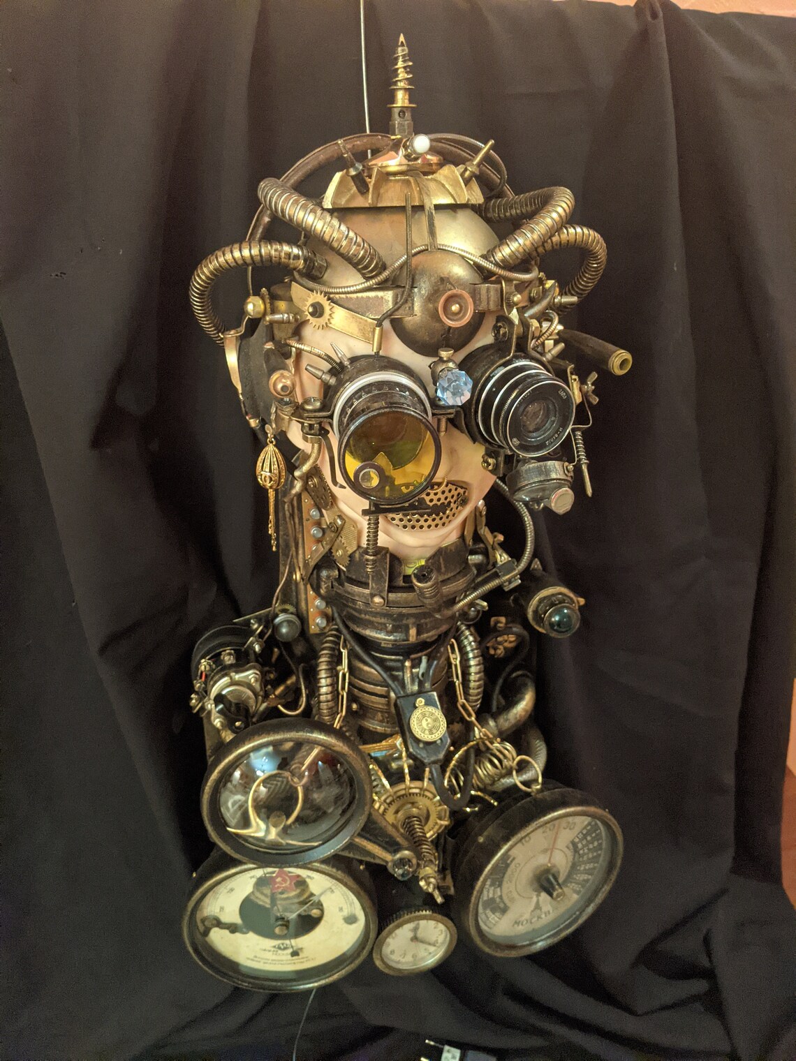 Steampunk Cyborg Bust With Light - Etsy