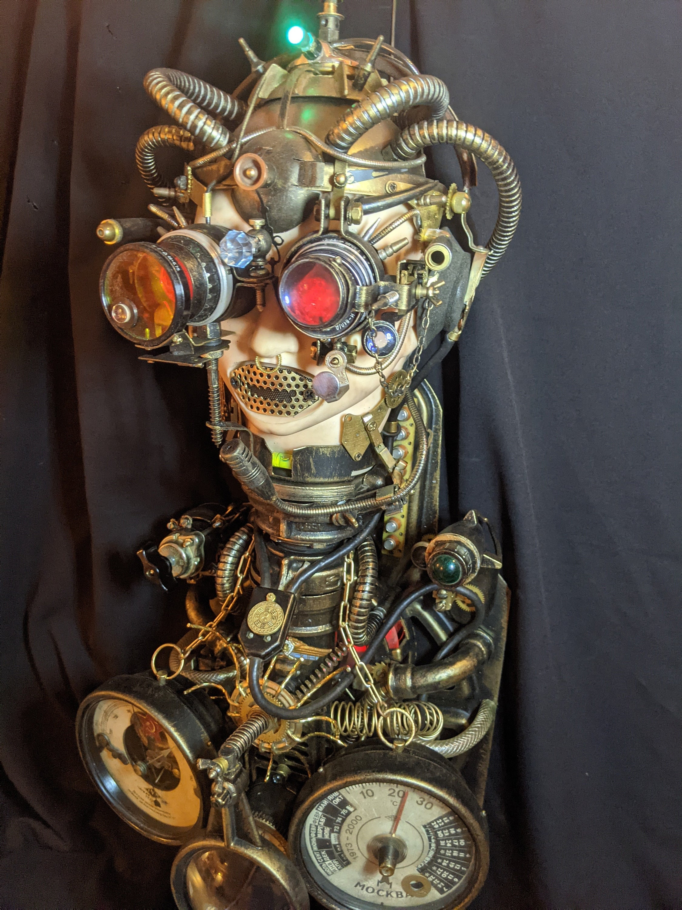 Steampunk Cyborg Bust With Light - Etsy