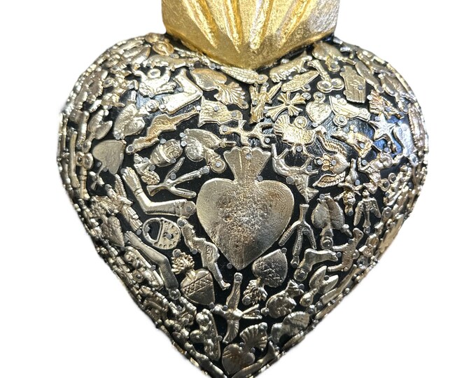 X-large MILAGROS SACRED HEART, Real Wood, Milagros, Mexican Folk Art ...