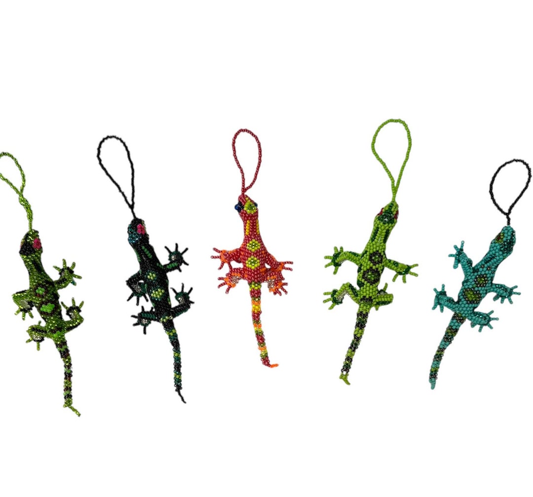 5 Piece BEADED LIZARD , Handmade in Mexico , 3.5" , WHOLESALE , Seed ...