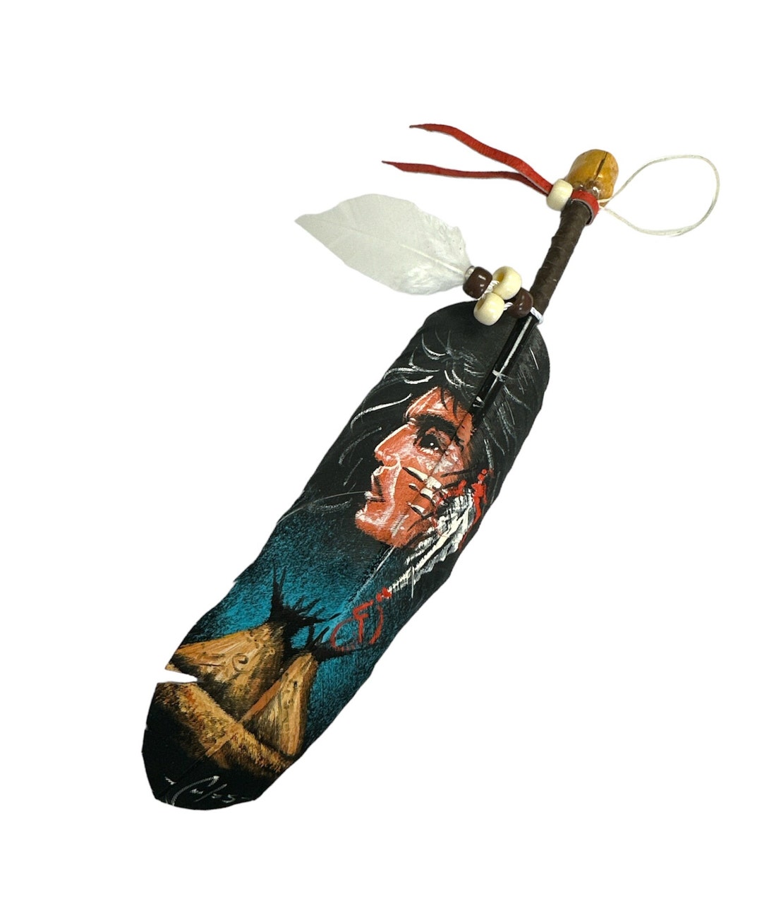 HAND PAINTED FEATHER , Southwest Art , Arts & Crafts , Teepee , Native ...