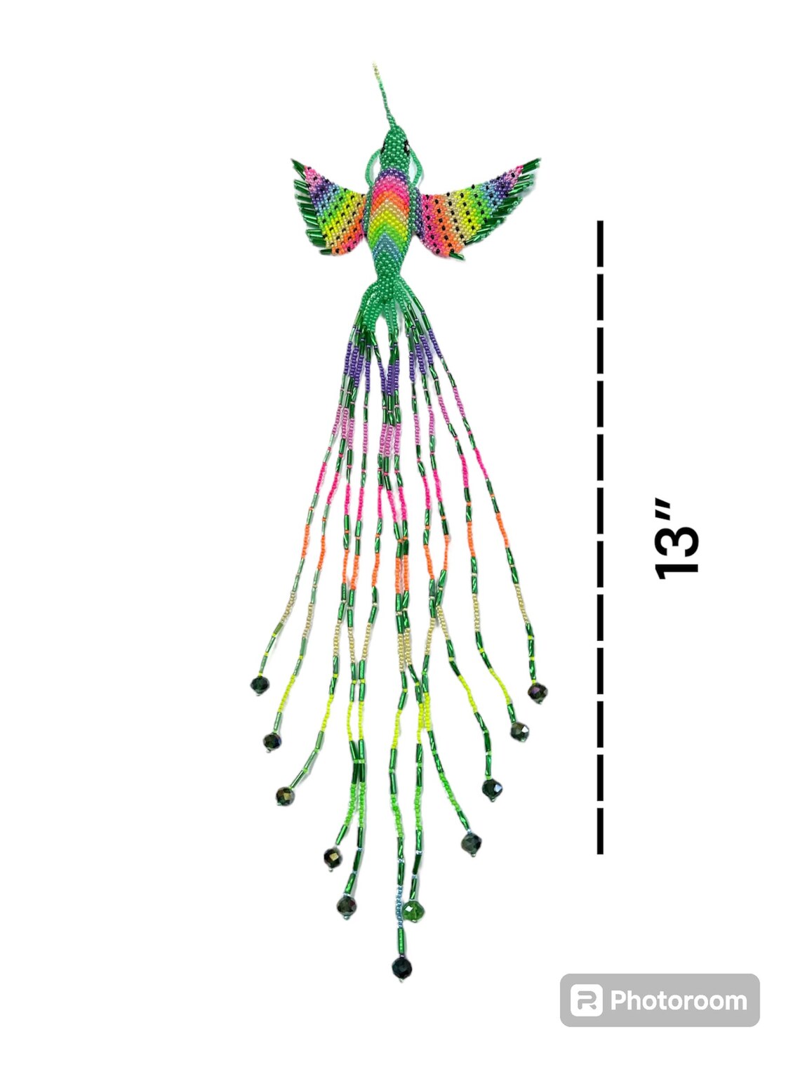 X-LONG BEADED HUMMINGBIRD , Hand Made in Mexico , 13" , One Piece ...